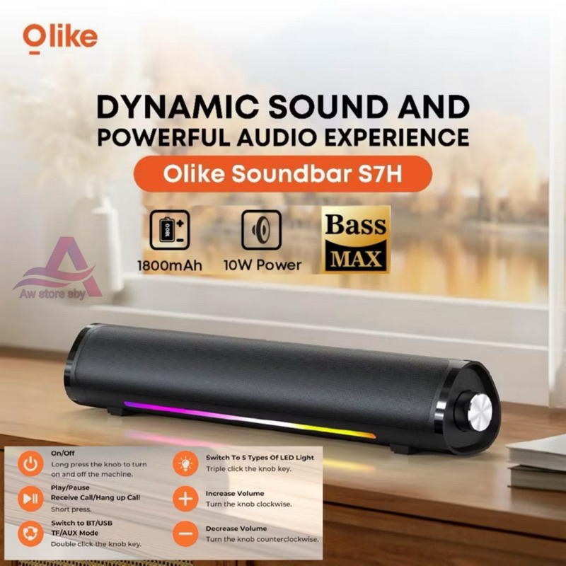 Jual NEW SERIES S-7 OLIKE Speaker Bluetooth LED 10Watt Input USB/ TF ...