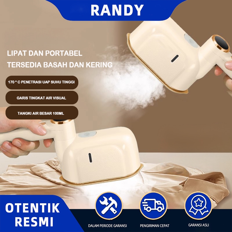 Jual RANDY Setrika Uap Portabel 2in1 1000W Tangki 100ML Pemanas Cepat 30 Detik Uap Kuat Travel ...
