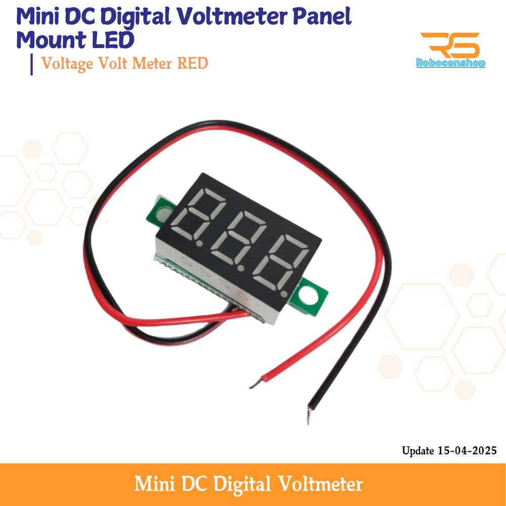 Jual Mini DC Digital Voltmeter Panel Mount LED Voltage Volt Meter RED ...