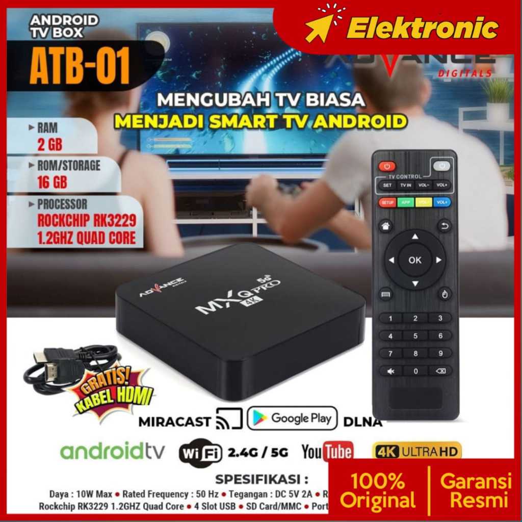 Jual Advance ATB01 Android TV Box Mxq Pro 4K Support Wifi 2+16Gb TV BOX ...