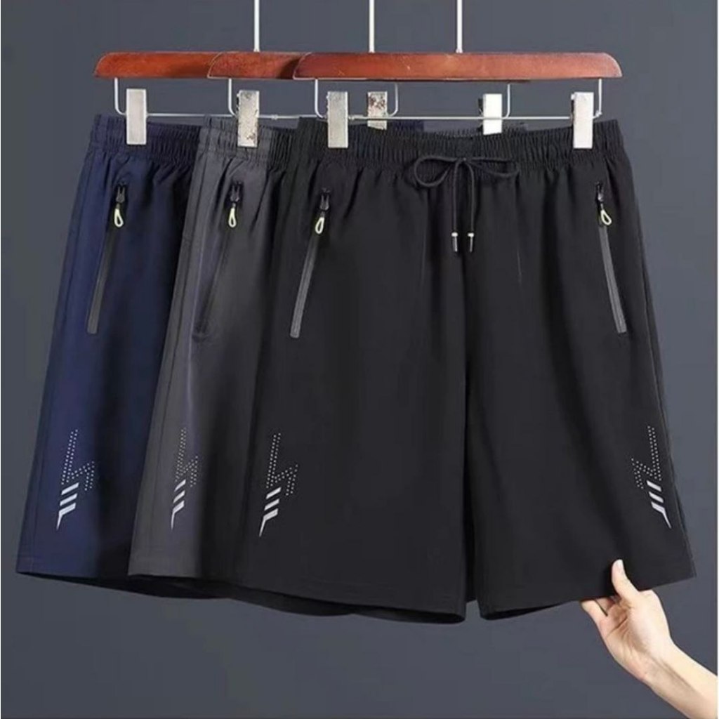 Jual Celana Pendek Gym Pria Elastis - Resleting Premium Quick Dry (Lari ...