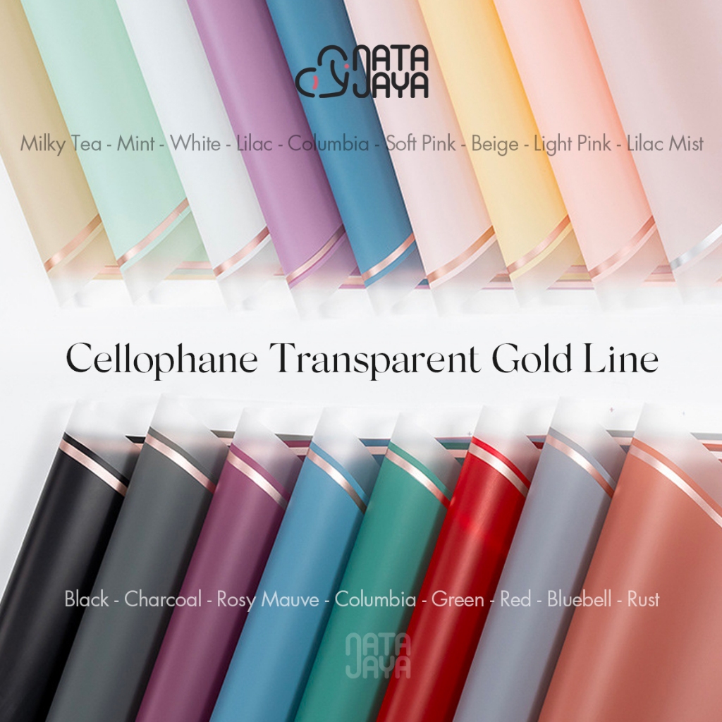Jual Kertas Cellophane Paper (TRANSPARENT GOLD FRAME) Kertas Cello ...