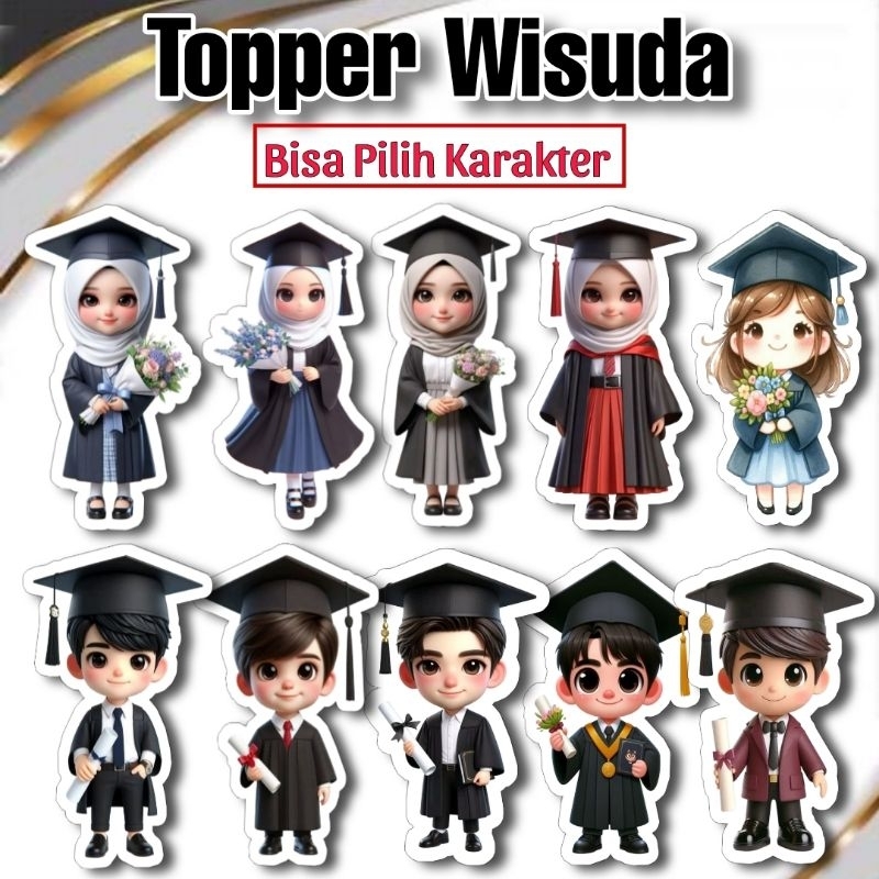 Jual Topper Wisuda / Topper Buket Bunga / Topper Kue | Shopee Indonesia