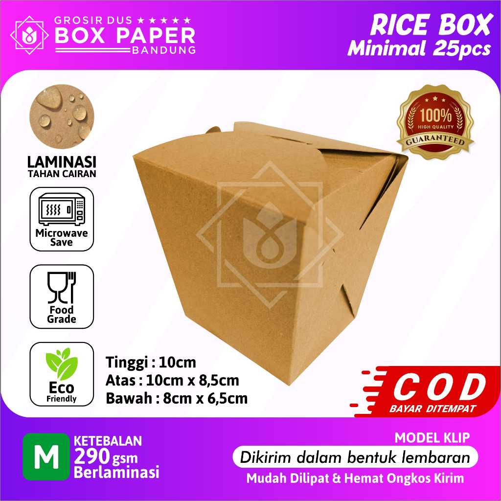 Jual Rice Box Paper Size M Dus makanan Take away Grosir | Shopee Indonesia