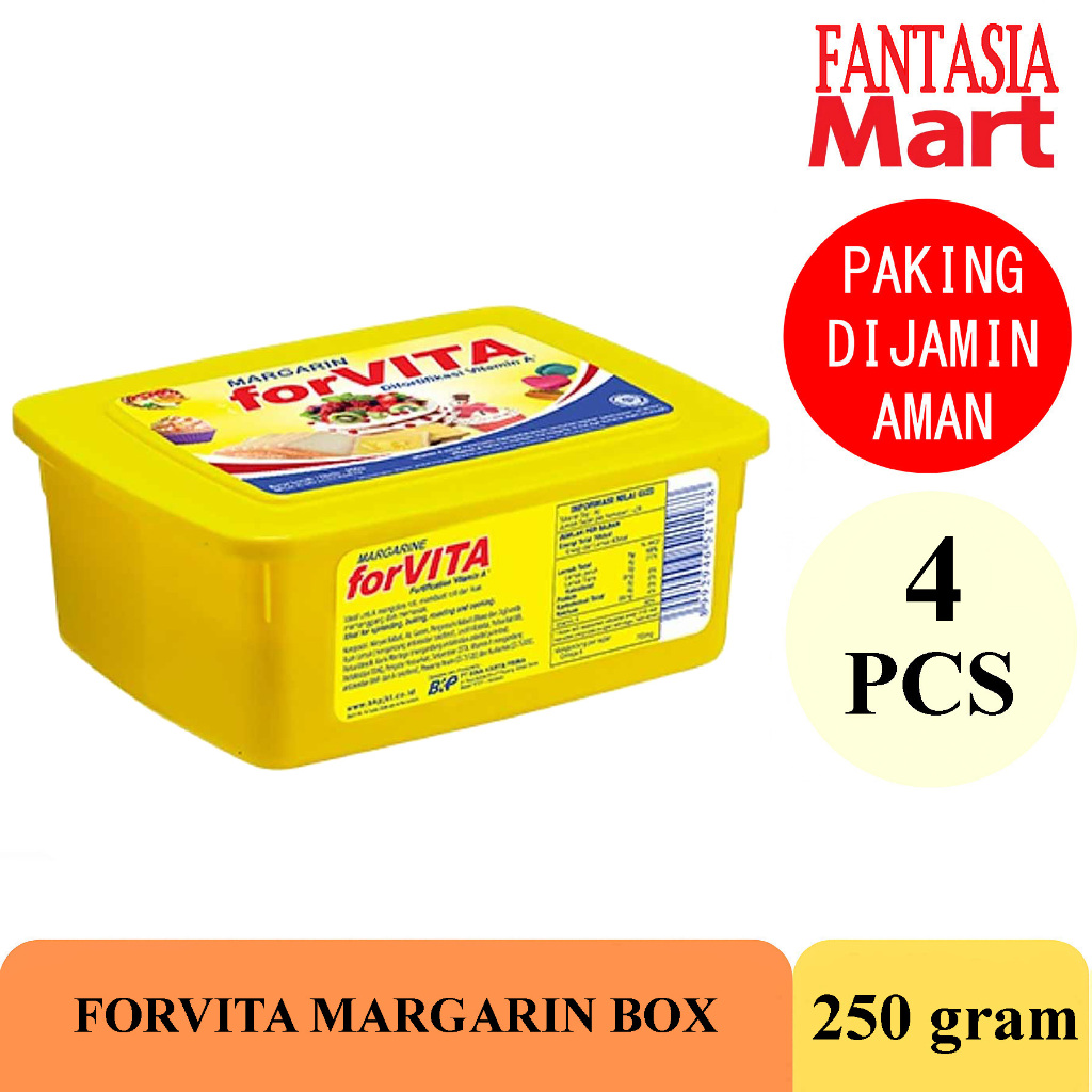 Jual FORVITA MARGARINE 250 GRAM BOX PER 4 PCS FANTASIA FREE BUBBLE WRAP ...