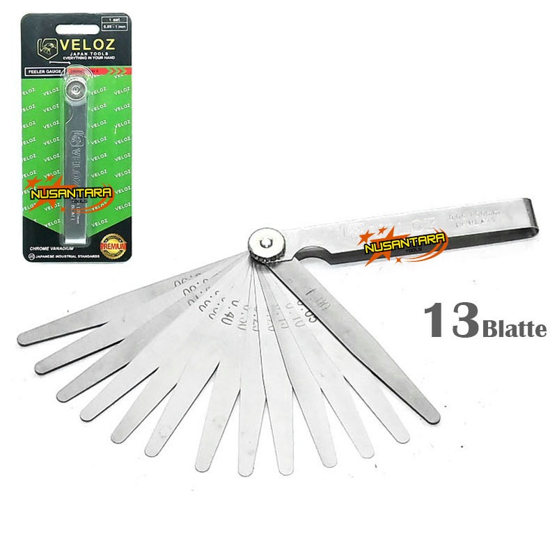 Jual Alat Stel Klep 13 Blade Veloz Japan Feeler Gauge Motor | Shopee ...