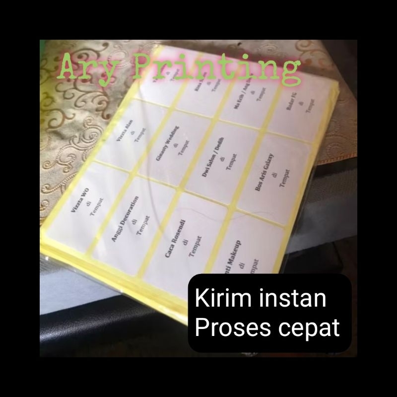 Jual Cetak Label Undangan 103 / Cetak Sticker Label Undangan Proses ...