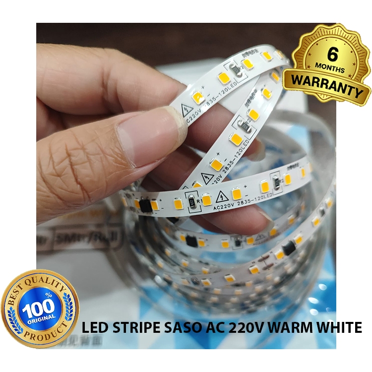 Jual LED STRIPE SASO AC 220V WARM WHITE 5M | Shopee Indonesia