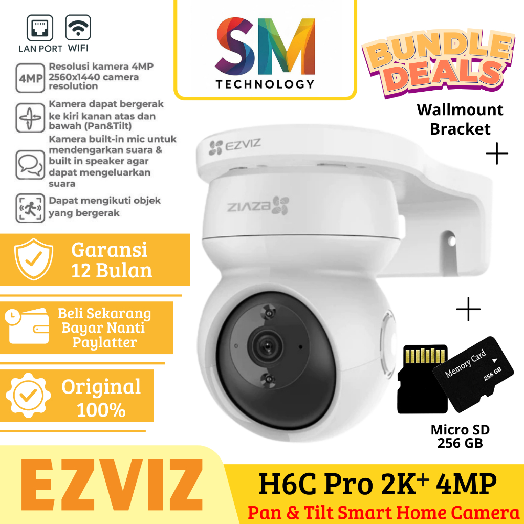 Jual CCTV Ezviz H6c Pro 2K+ 4MP Pan & Tilt Smart Home Camera Garansi ...