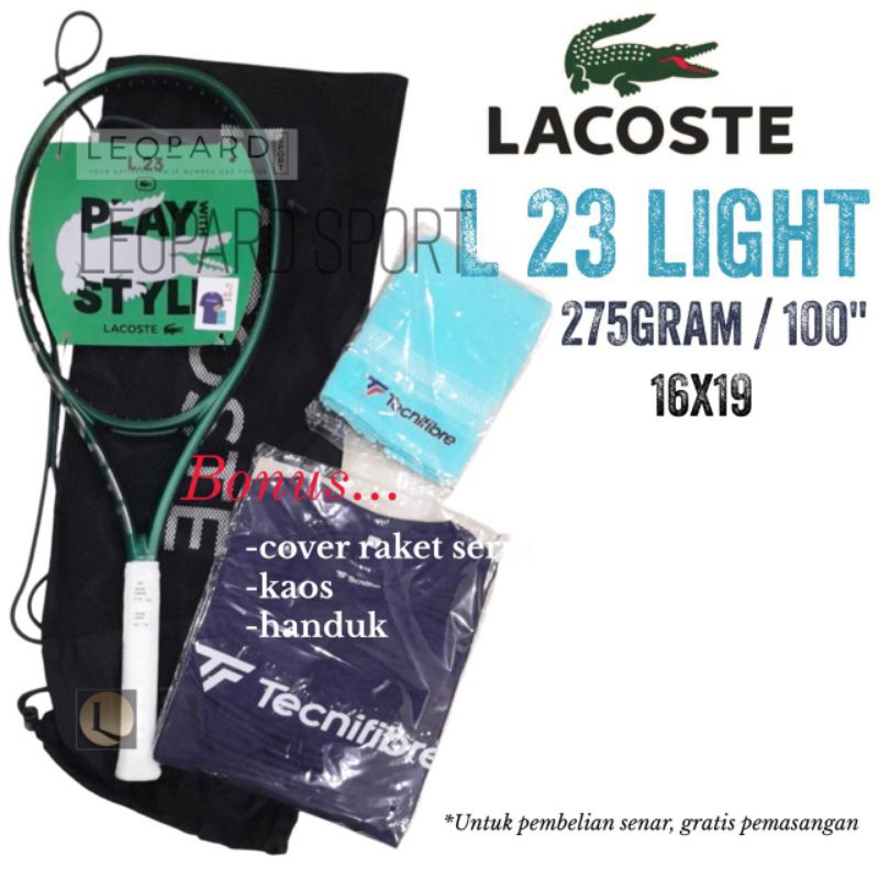 Jual Raket Tenis Tecnifibre Lacoste L23 Light 275g 100 in / Tennis ...