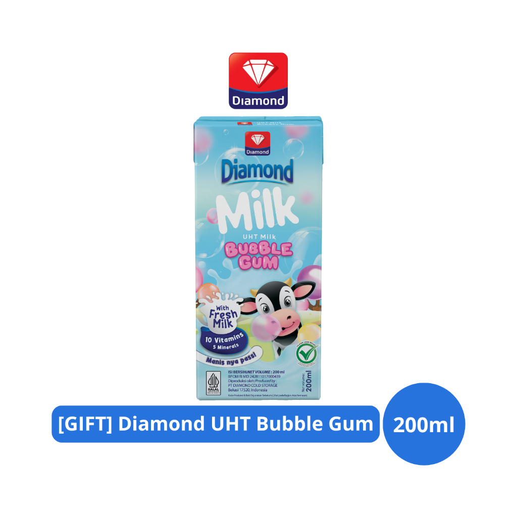 Jual [GIFT] Diamond Milk Susu UHT Bubble Gum 200ml | Shopee Indonesia