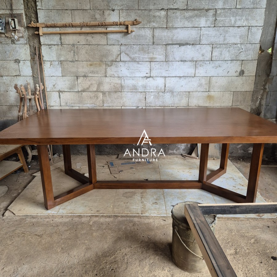 Jual meja meeting , meja makan panjang dan tebal bahan tebal kayu jati meja rapat tebal top 5 cm ...