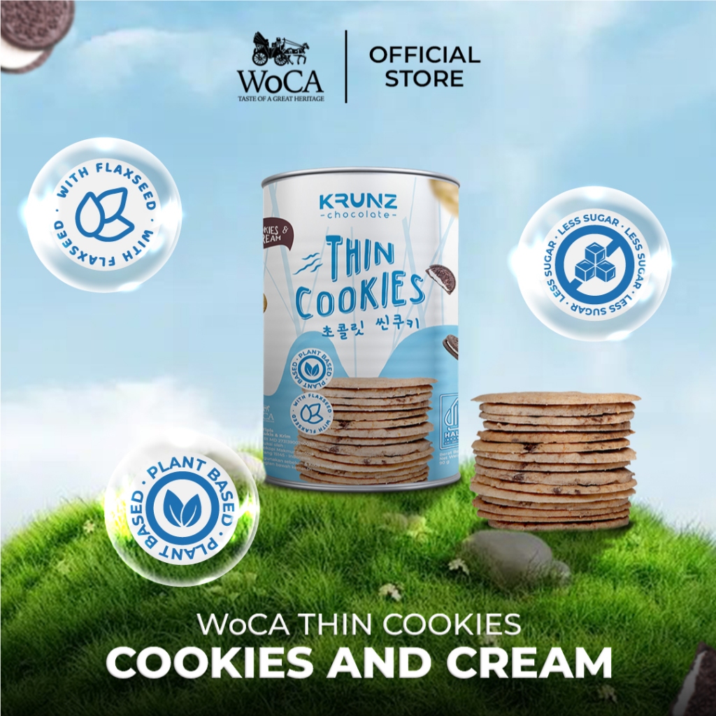 Jual WoCA Thin Cookies Krunz Chocolate Cookies and Cream 90gr | Shopee ...
