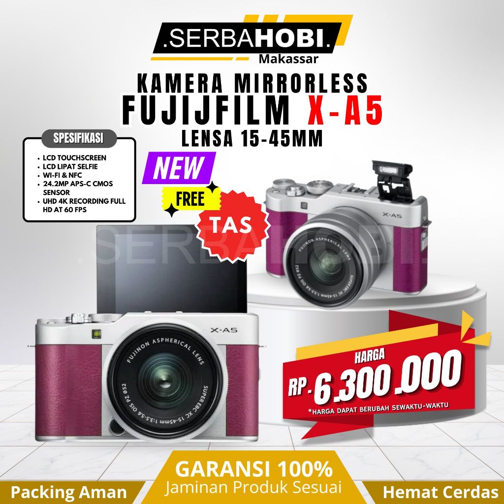 Jual Kamera Mirrorless Fujifilm X-A5 Lensa 15-45mm Af NEW | Shopee Indonesia