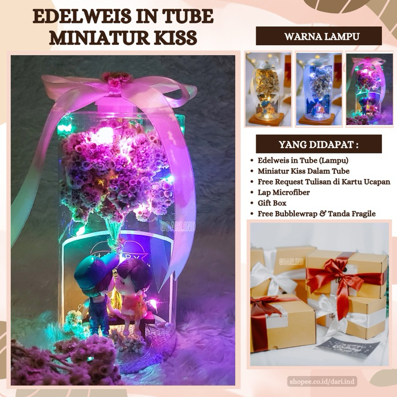 Jual HADIAH ANNIVERSARY Tabung Bunga LED + Pasangan Couple / Kado Untuk ...