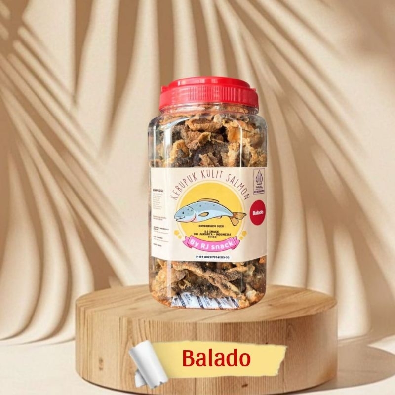 Jual Kerupuk Kulit Ikan Salmon Rasa Balado Toples Jumbo 220gr | Shopee ...