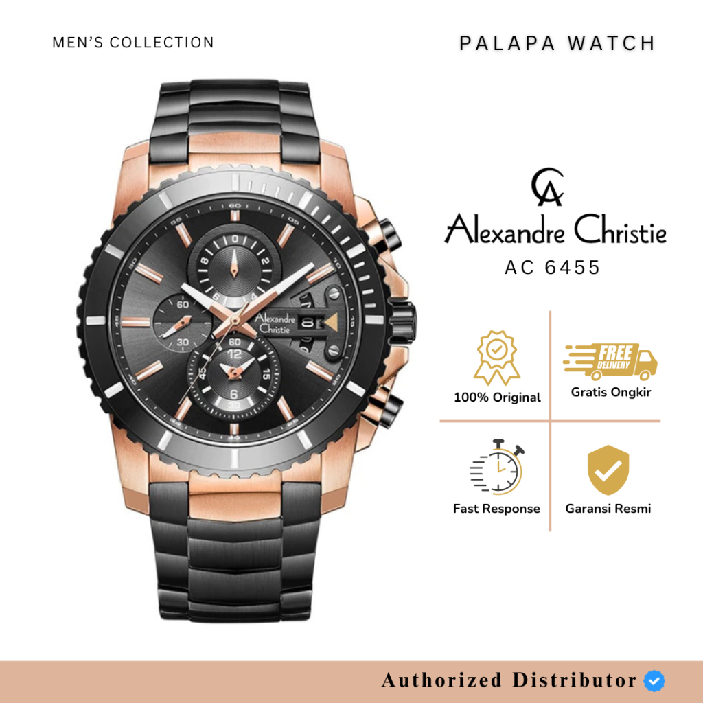 Jual Jam Tangan Pria Alexandre Christie AC 6455 AC6455 Rantai Original ...