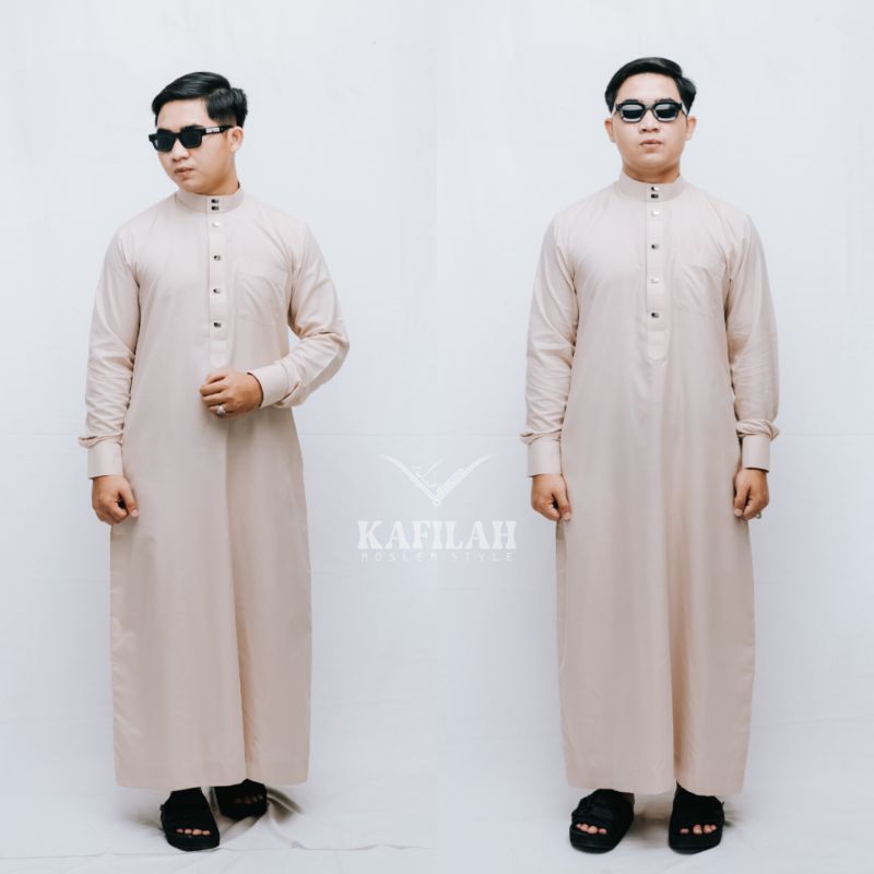 Jual Jubah pria muslim reguler kancing snap lengan panjang manset Gamis ...