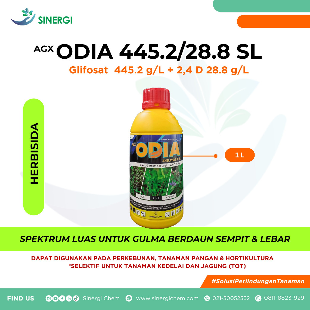 Jual AgxODIA 445.2/28.8 SL ( Glifosat 445.2 g/L + 2,4 D 28.8 G/L ) | Shopee Indonesia