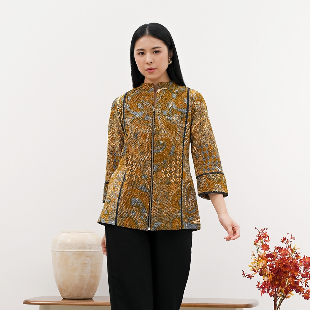 Jual NONA RARA - Ocean Rmb T3978, Baju Kerja Blouse Batik Wanita Modern ...