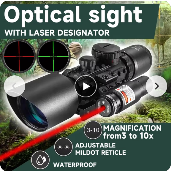 Jual TELESCOPE Scope M9 LS 3-10x42 E with laser. Rifle Scope M9 3 ...