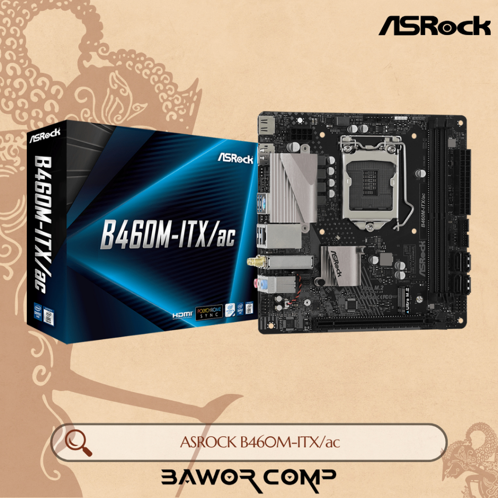 Jual Motherboard Asrock B460M-ITX/ac Mobo Mini ITX for Intel Gen 10 LGA ...
