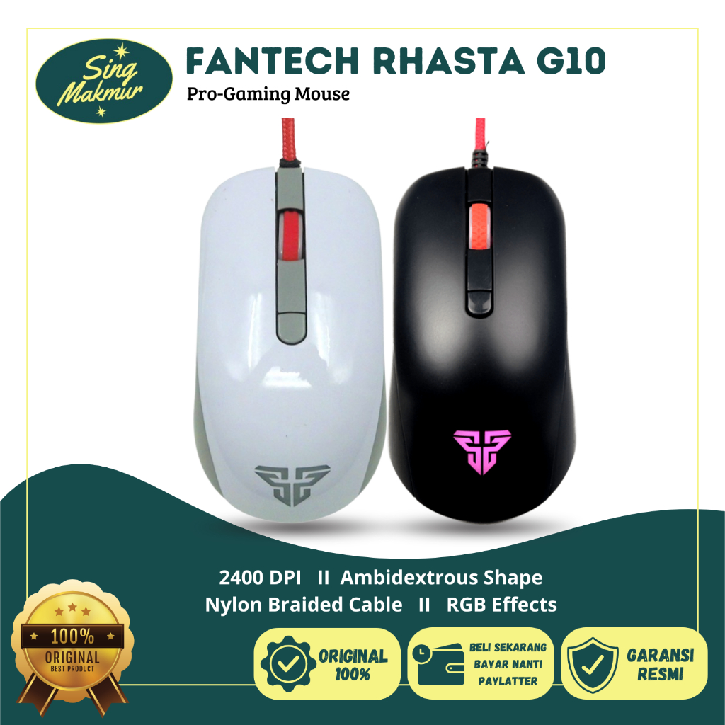 Jual FANTECH Mouse Gaming Rhasta G10 Wired RGB | Shopee Indonesia