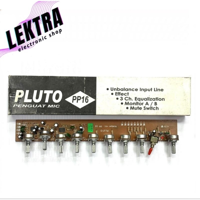 Jual Kit PLUTO PP 16 Penguat Mic Audio Mixer 9 Potensio 12v 12volt 12 v ...
