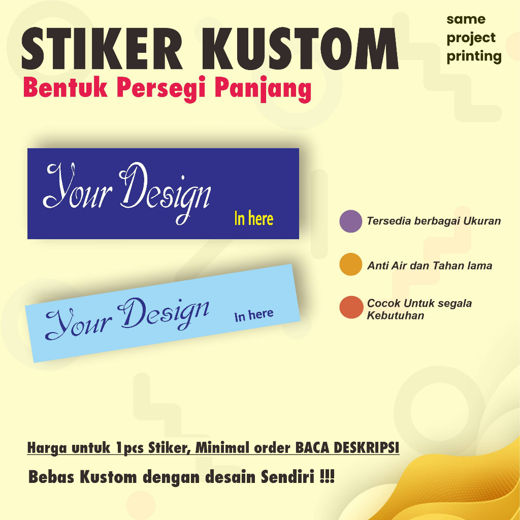 Jual Cetak Stiker Persegi Panjang Kustom / Stikcker Label / Sticker ...
