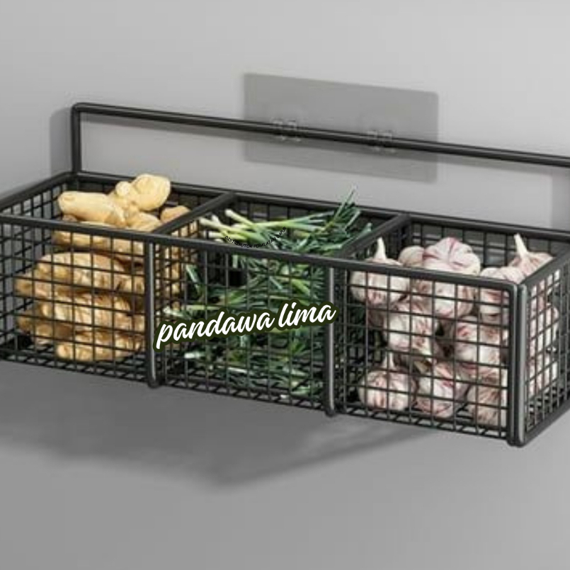 Jual Rak Keranjang Jaring Tempat Penyimpanan Bumbu Dapur Rak Bawang Dan ...