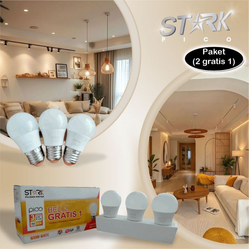 Jual Lampu / Bohlam LED 3W Kuning Merek Stark Pico (Satuan / Paket ...