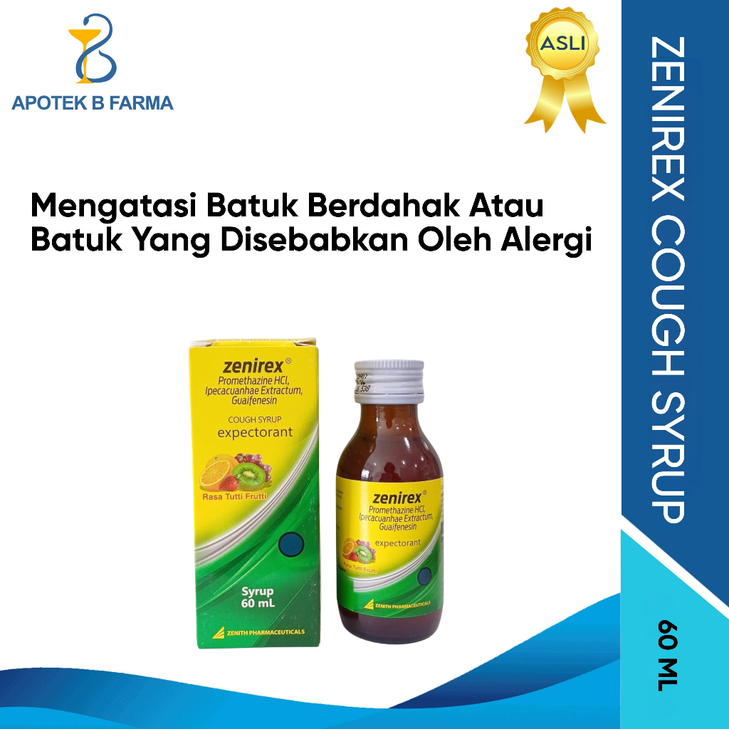Jual ZENIREX EXPECTORANT Syrup 60 ML - Rasa Tutti Fruitty Obat Batuk ...