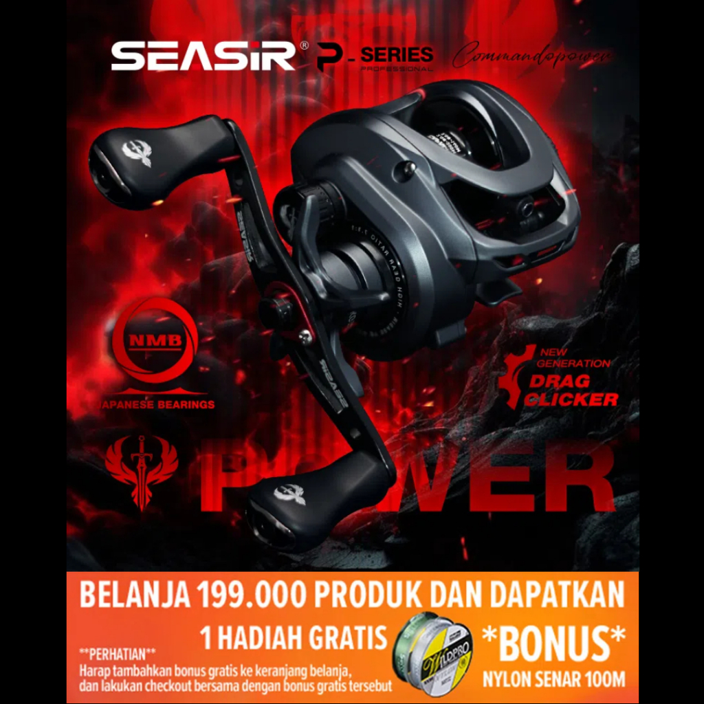 Jual [OFFICIAL] SEASIR COMMANDO POWER Reel BC Baitcasting Reel Pancing, Saltwater Drag Clicker ...