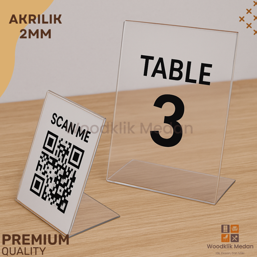 Jual Display Akrilik Barcode & Nomor Meja/ Display Akrilik Menu L ...
