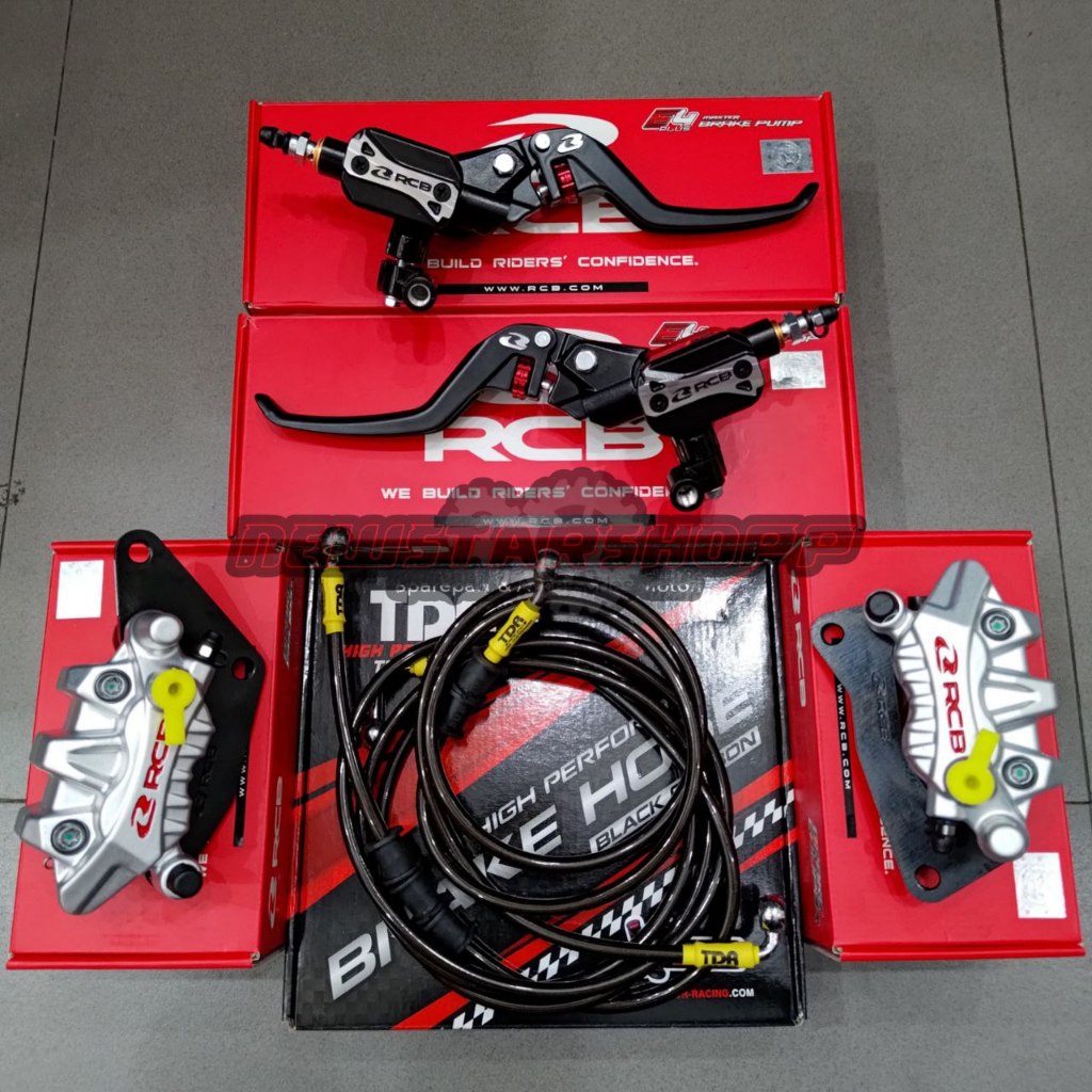 Jual Paketan New Master Rem RCB E3 Plus 14mm set kanan kiri Kotak + Kaliper RCB S26 2 Piston 2p ...