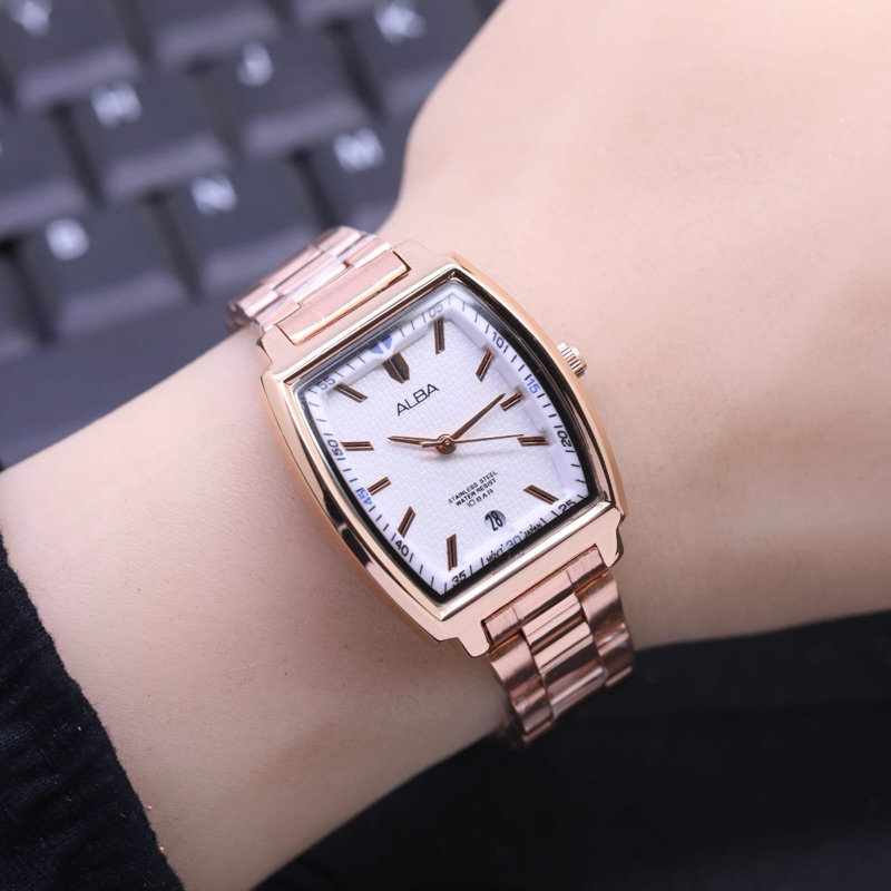 Jual PROMO - Jam Tangan Wanita / Cewek ALBA Body Persegi Analog Tangal ...