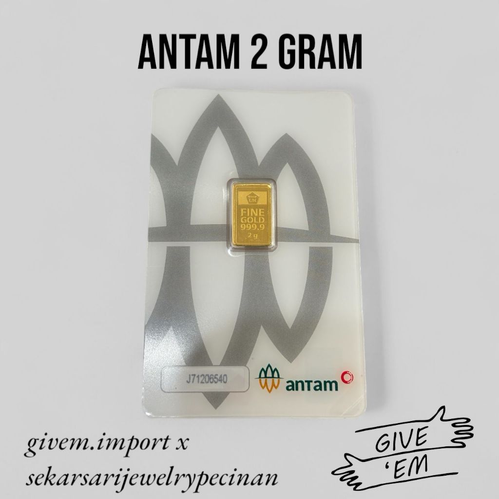 Jual 2 Gram ANTAM LM Logam Mulia Emas Batangan Investasi Press Certieye ...