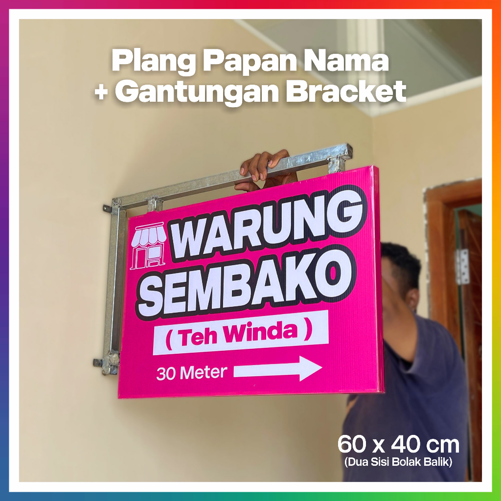 Jual Plang Papan Nama + Gantungan Bracket Besi | Cetak Banner Malang ...