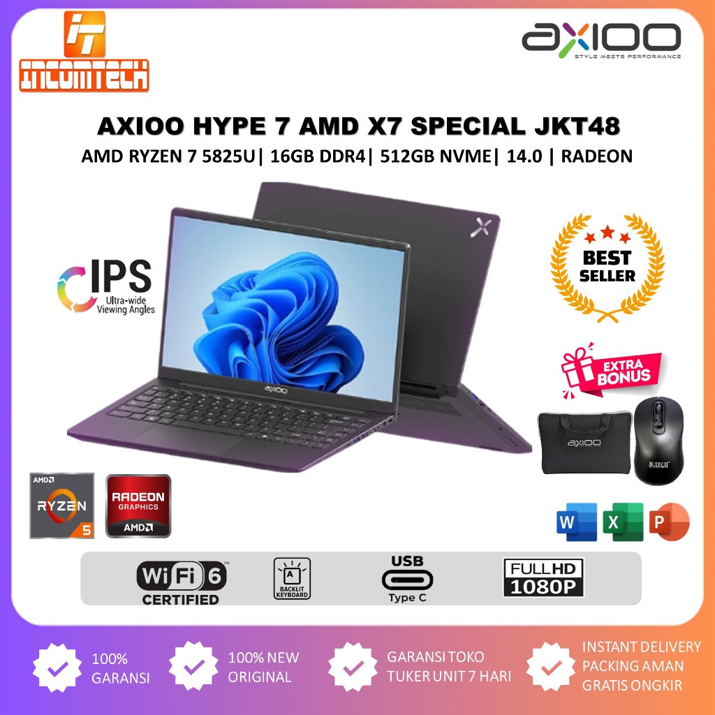 Jual Laptop Axioo Hype 7 X8 AMD Ryzen 7 6800H 32GB ssd 1TB grey windows ...