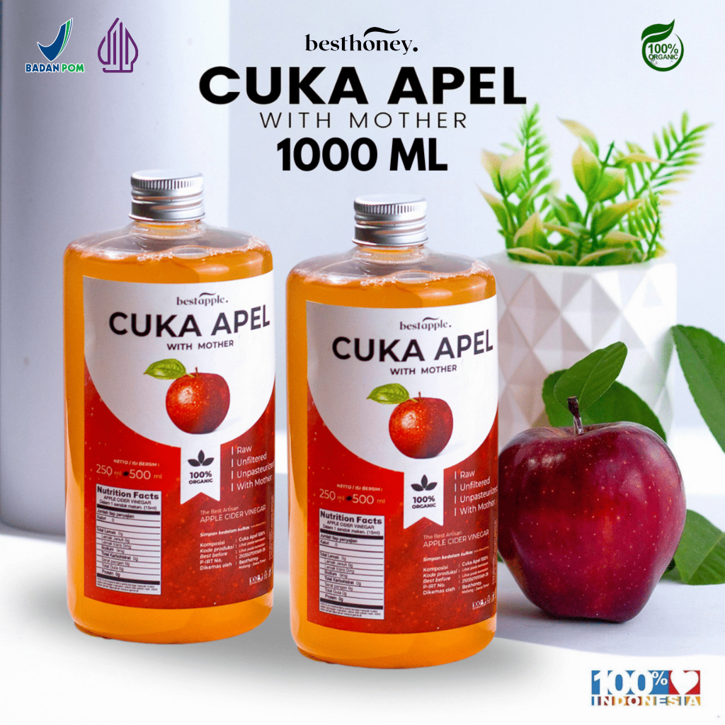 Jual Best Honey Cuka Apel With Mother Original 750ML & 1000ML Hasil ...