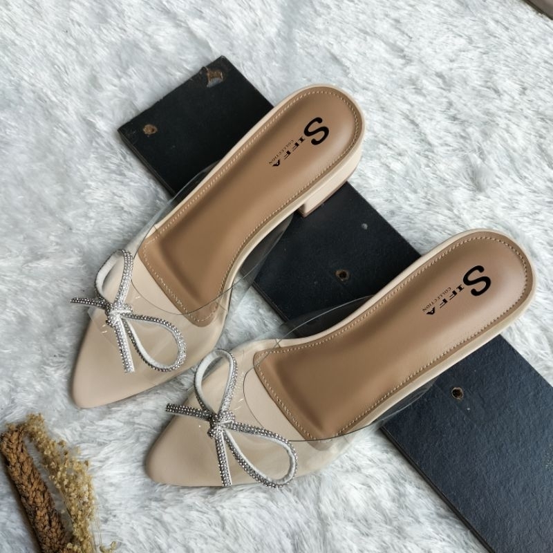 Jual Sandal Heels Hak tahu 3 Cm Pariasi Tali Mutiara | Shopee Indonesia