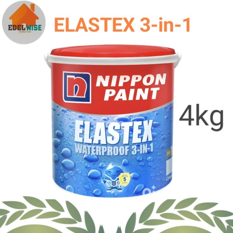 Jual cat tembok premium nippon paint 4kg elastex 3 in 1 eksterior waterproof | Shopee Indonesia