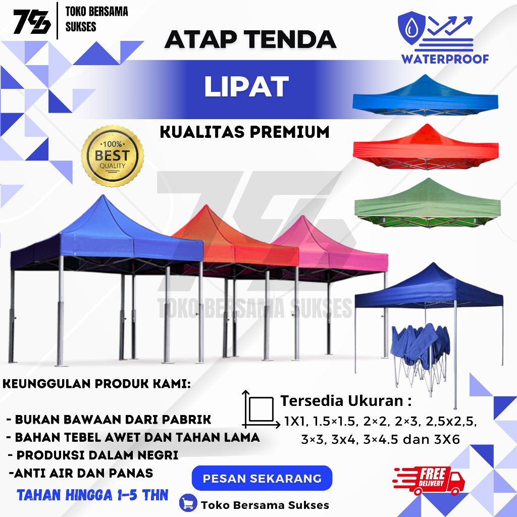 Jual Atap Terpal Tenda lipat bazar Bahan Super Tebal Kuat berbagai ...