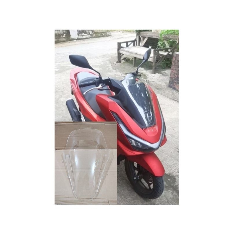 Jual windshield visor pcx 160 new 2025 model standar tebal 3mm bahan akrilik garansi (pecah ...
