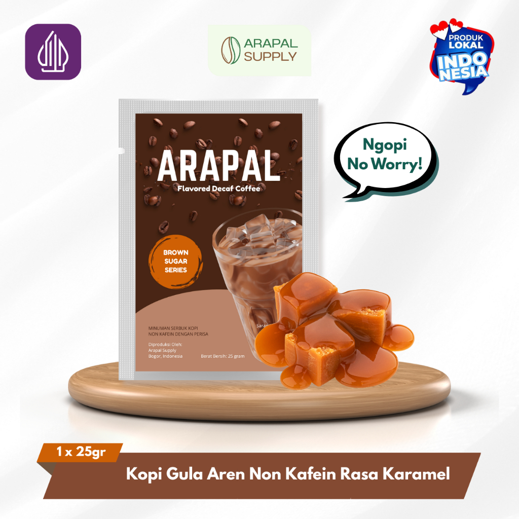 Jual ARAPAL COFFEE - Decaf Brown Sugar Caramel (Kopi Gula Aren Instant ...