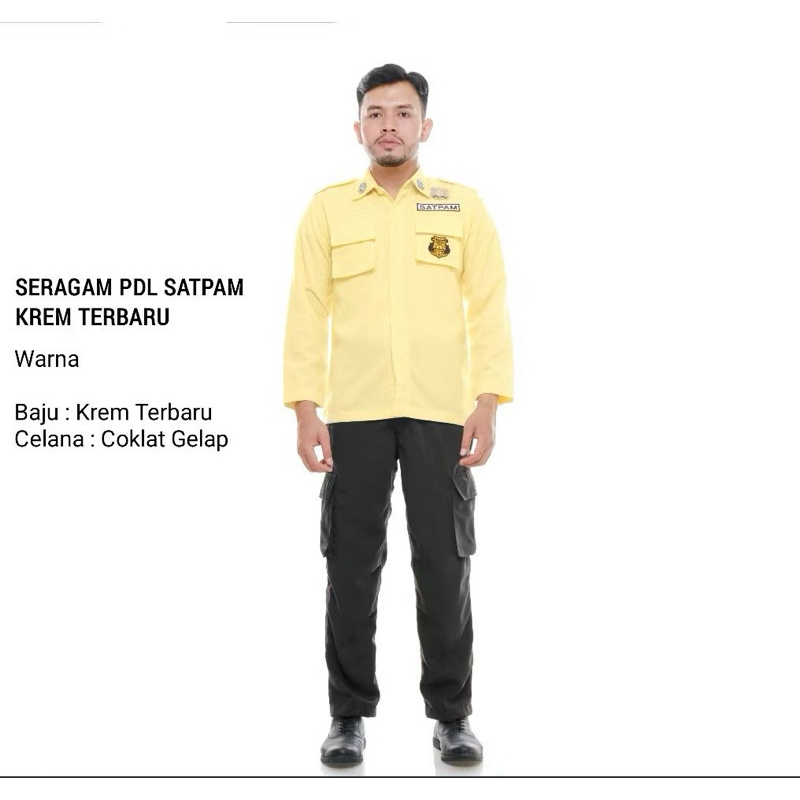 Jual District Seragam Pdl Satpam Krem Baju Security Model Terbaru Setelan Satuan Pengaman ...