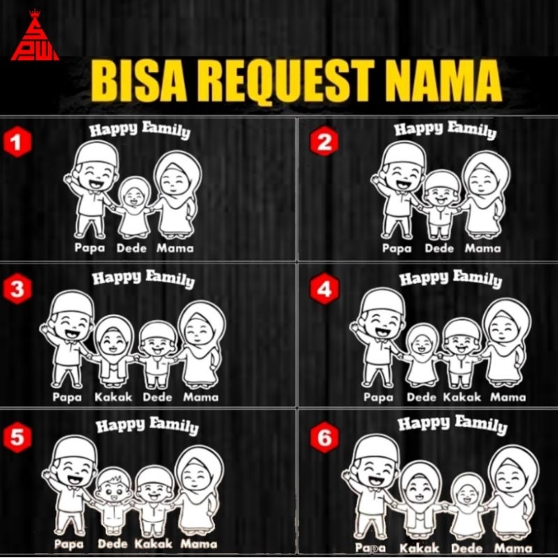 Jual CUTTING STICKER MOBIL STIKER HAPPY FAMILY KEREN STIKER KACA HAPPY ...