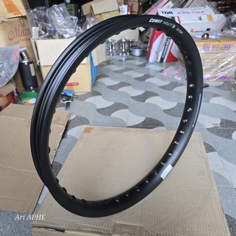 Jual PROMO rim velg COMET U shape 140 ring 17 hole 36 warna hitam doff ...