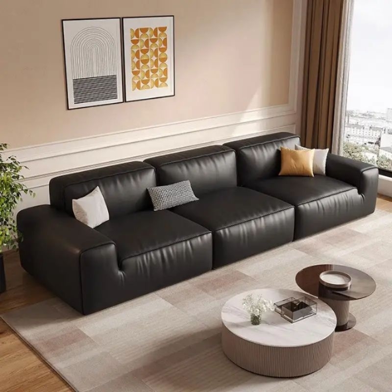 Jual sofa kulit Modern 3 dudukan simple mewah dan empuk sofa ruang ...