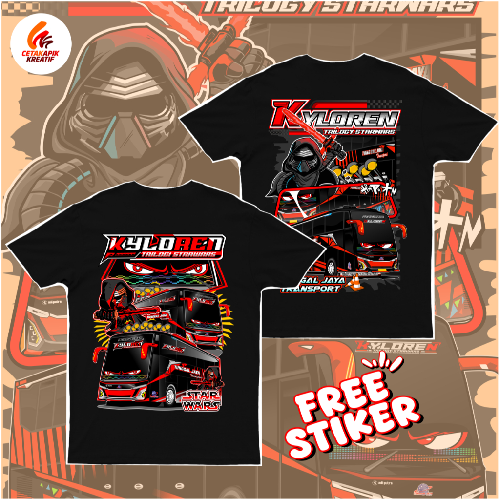 Jual (free sticker + ganci)KAOS BUSMANIA BUS KYLOREN STROBO MATA ...